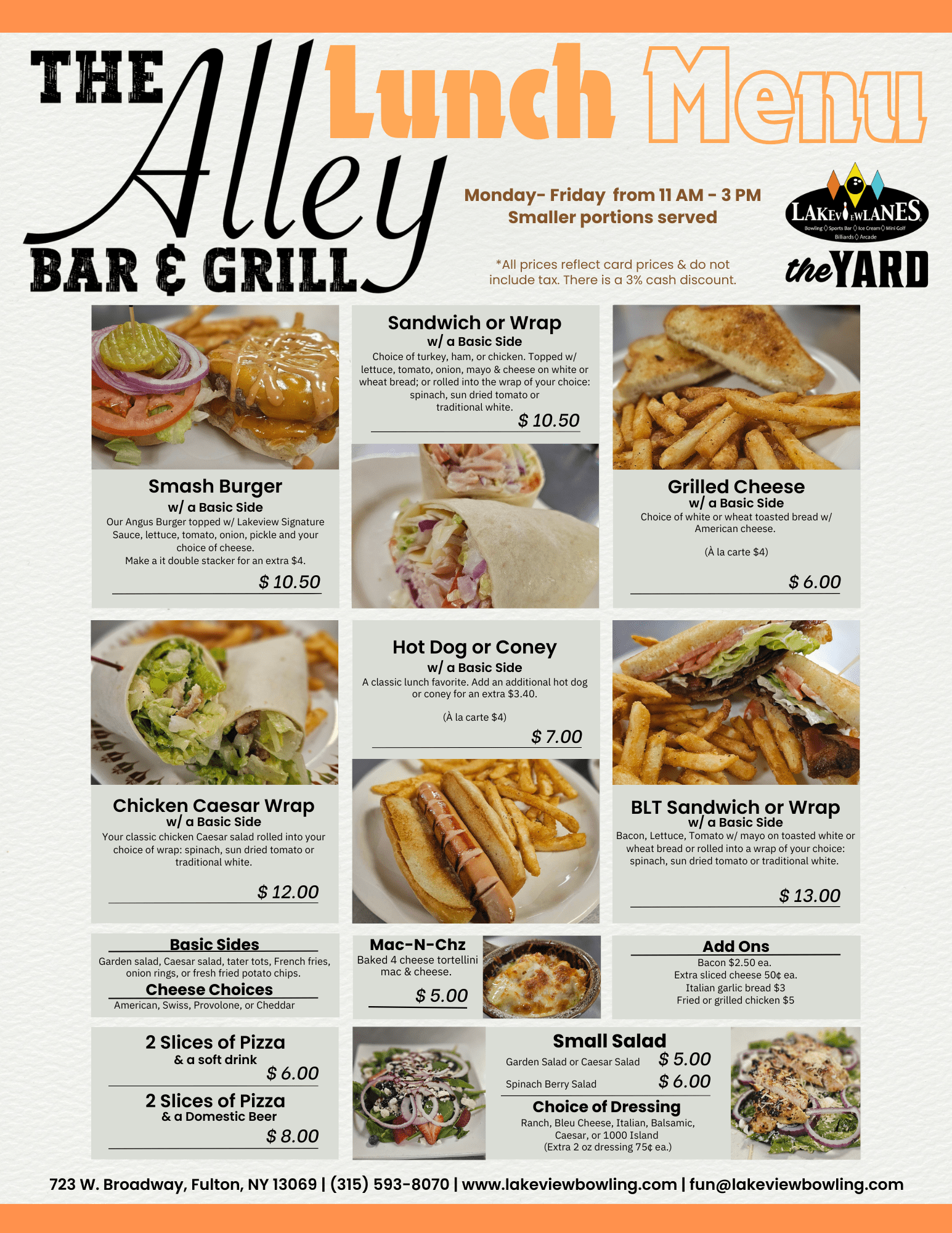 Alley Bar & Grill Restaurant in Fulton, NY | Lakeview Lanes